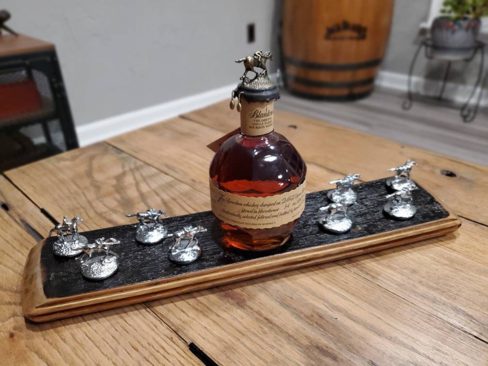 GRAND Head Stave Blanton's Bourbon Bottle and Stopper Dispay REAL ...