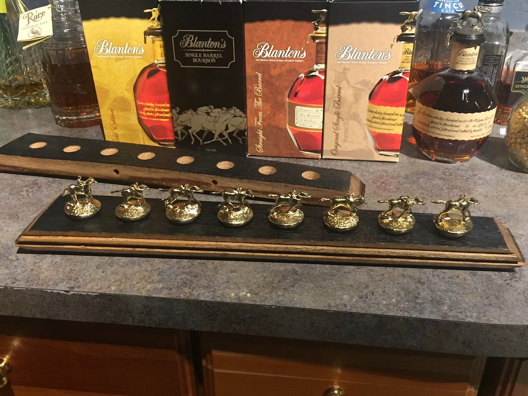 Head Stave Blanton's Bourbon Bottle and Stopper Dispay REAL Barrel Wood ...