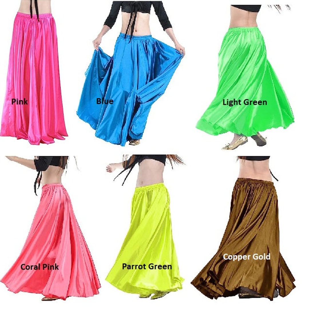 Women's Skirts, Satin Full Circle Swing Skirts, Halloween Belly Dance ...