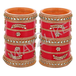 Bridal Dulhan Punjabi Choora Diamond Designer Maroon Chuda Stone Indian ...