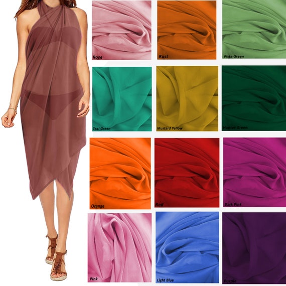 Sarong Chest Cover-up Pareo Plain Swimsuit Transparent - Etsy