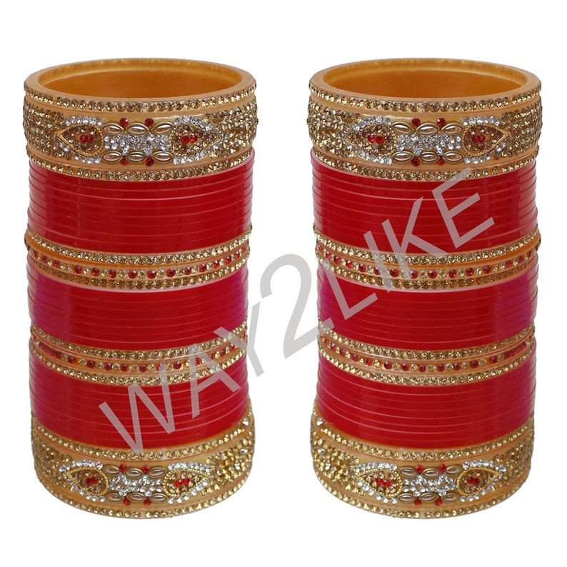 Bridal Dulhan Punjabi Choora Diamond Designer Maroon Chuda - Etsy