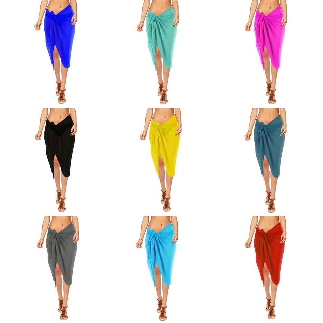 Cover-up, Plain Pareo, Transparent Sarong, Chiffon Scarf, Chest Wrap ...