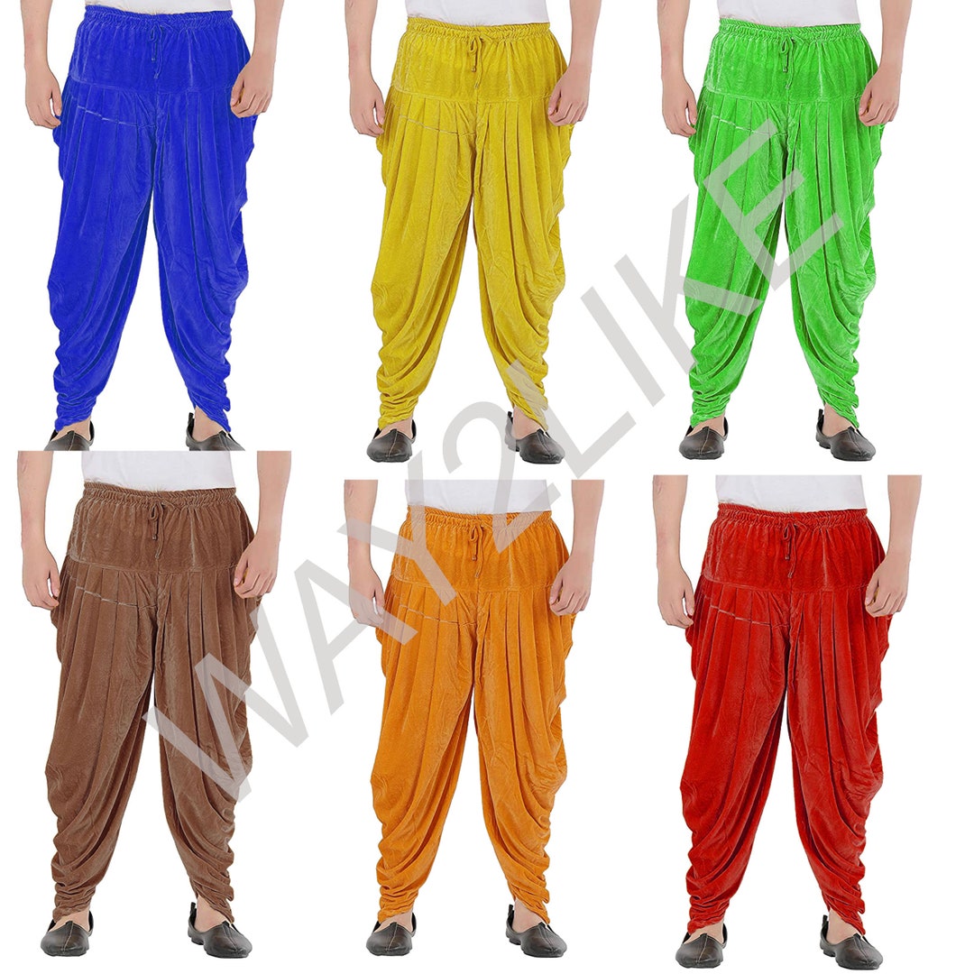 Men Patiala Salwar, Velvet Trousers, Stretchy Dhoti, for Pooja, Ethnic ...