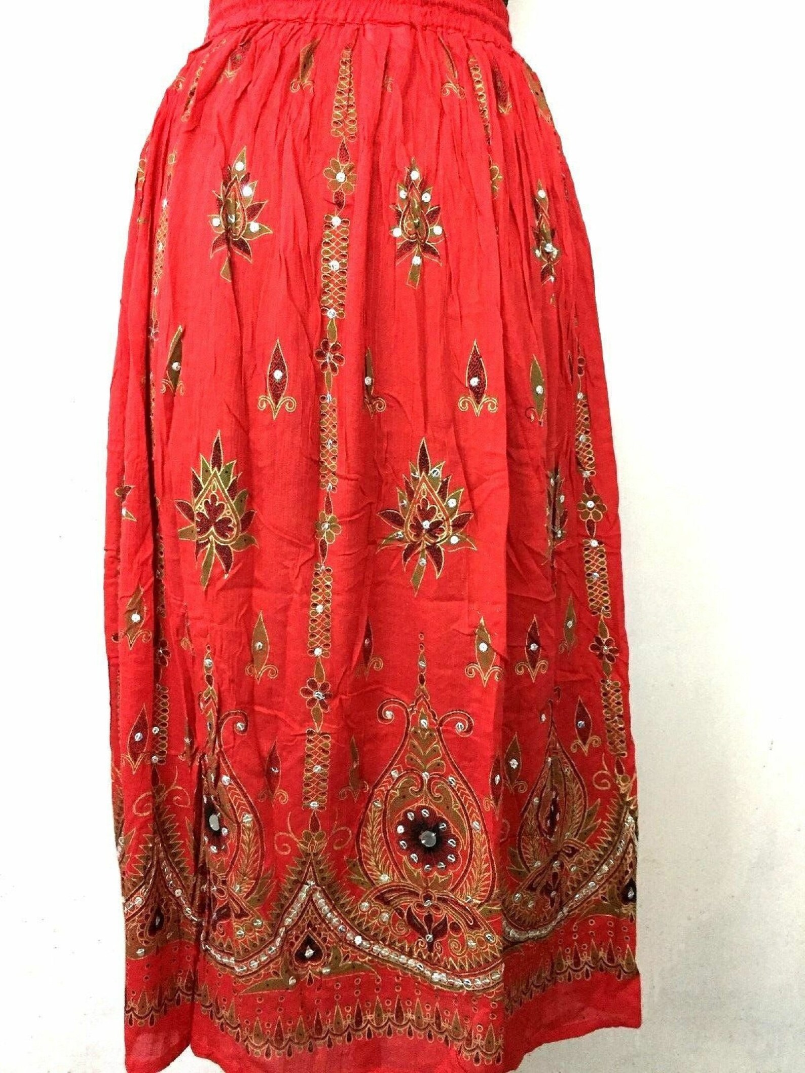 Womens Floral Long Skirt Rayon Stretchble India Traditional Etsy