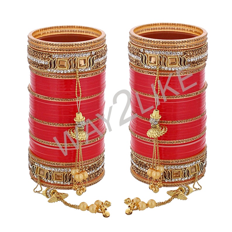 Bridal Dulhan Punjabi Choora Diamond Designer Maroon Chuda | Etsy