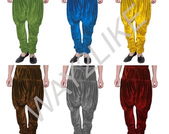 Men Patiala Salwar Velvet Trousers Stretchy Dhoti for | Etsy