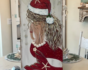 Christmas Mermaids, Christmas Decor, Coastal Christmas Decor, Holiday ...