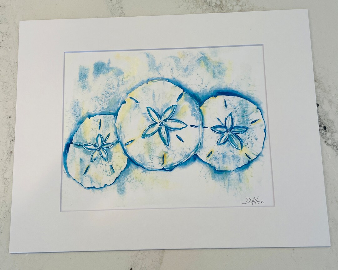 Original Sand Dollar Painting on Giclee Matte Print Hand Signed. - Etsy