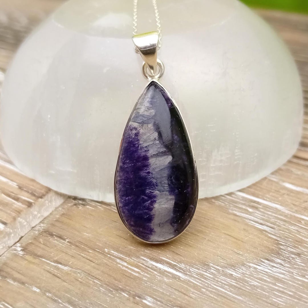Blue John Sterling Silver Pendant Necklace - Derbyshire UK Fluorite ...