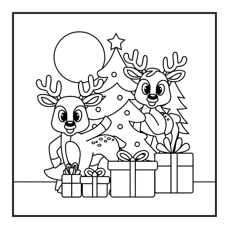 Bold and Easy Cute Christmas Coloring Book 50 Bold and Simple Designs ...