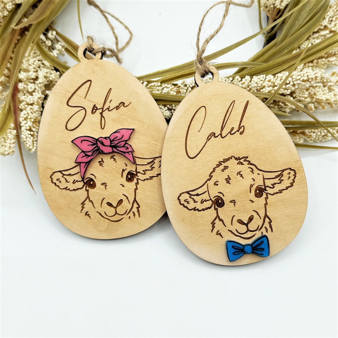 Easter Basket Name Tag Lamb Name Tag Easter Custom Tag Basket Name Tag ...