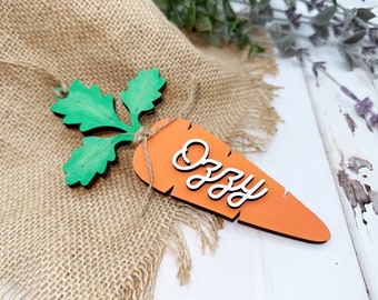 Custom Easter Basket Name Tag| Carrot Name Tag| Bunny Name Tag| Chick ...