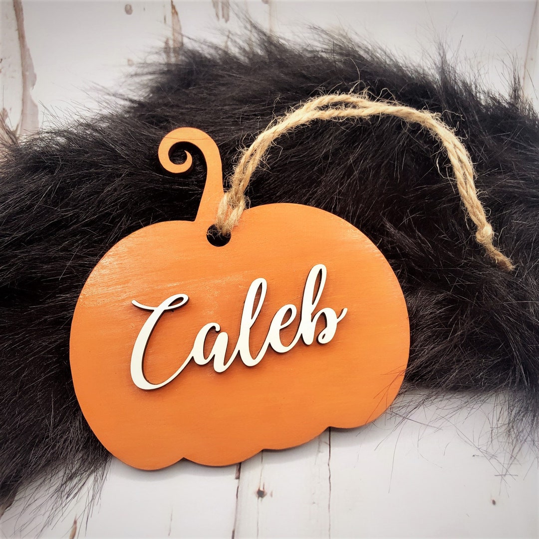 Halloween Name Tag Pumpkin Name Tag Halloween Custom Tag - Etsy
