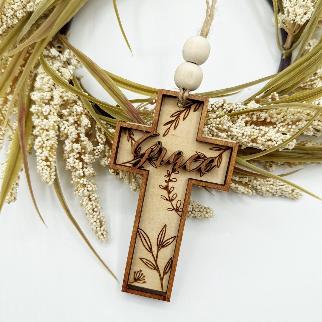 Cross Basket Name Tag Religious Name Tag Easter Custom Tag Basket Name ...