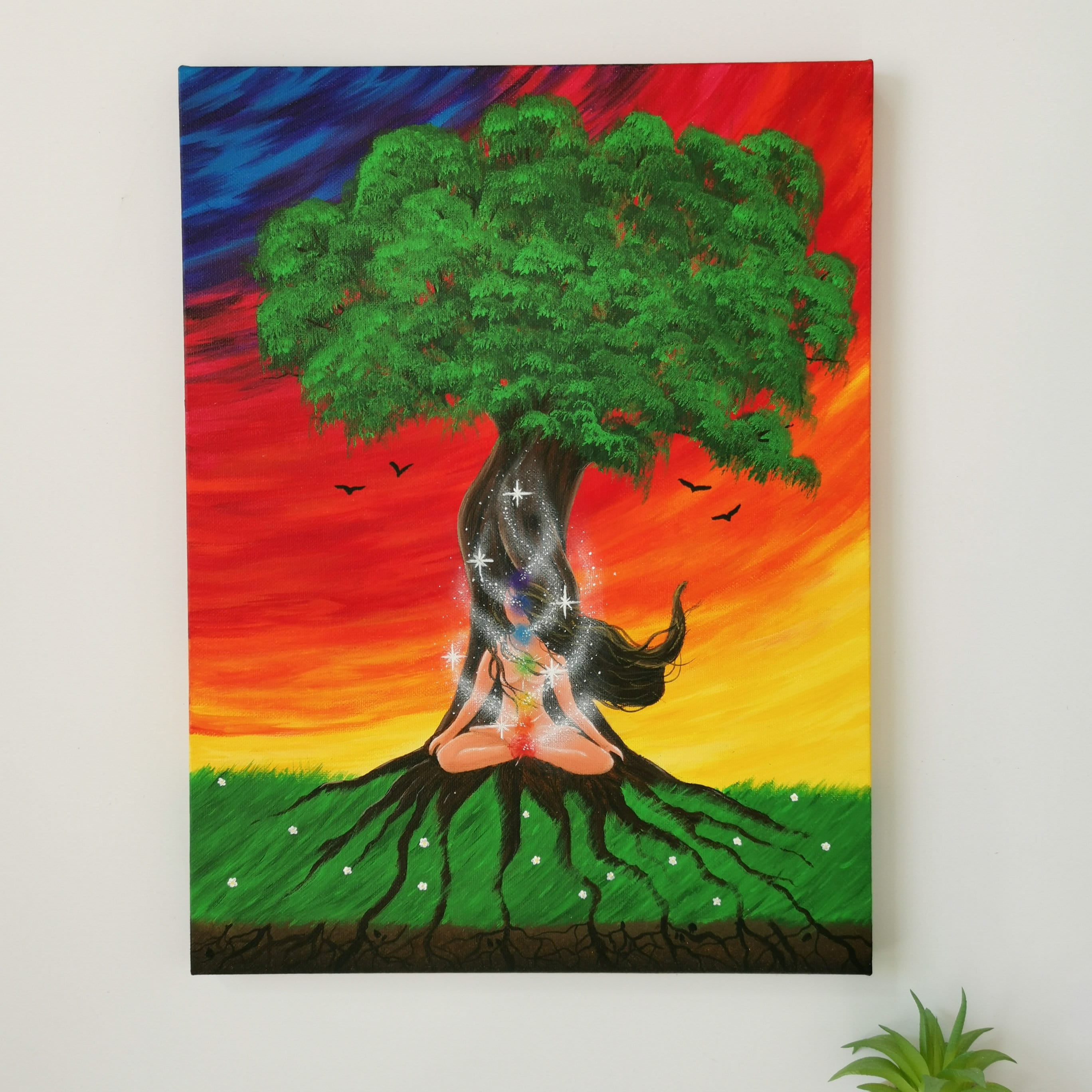 Tree of Life Wall Art Tree Painting Spiritual Gifts for | Etsy