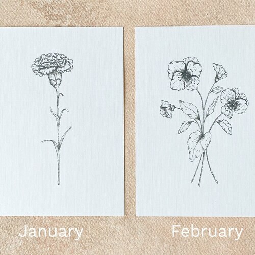 Watercolor Birth Month Flower Prints Floral Garden Collage - Etsy