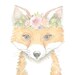 Flora the Fox Watercolor Woodland Animal Decor Fox Painting - Etsy
