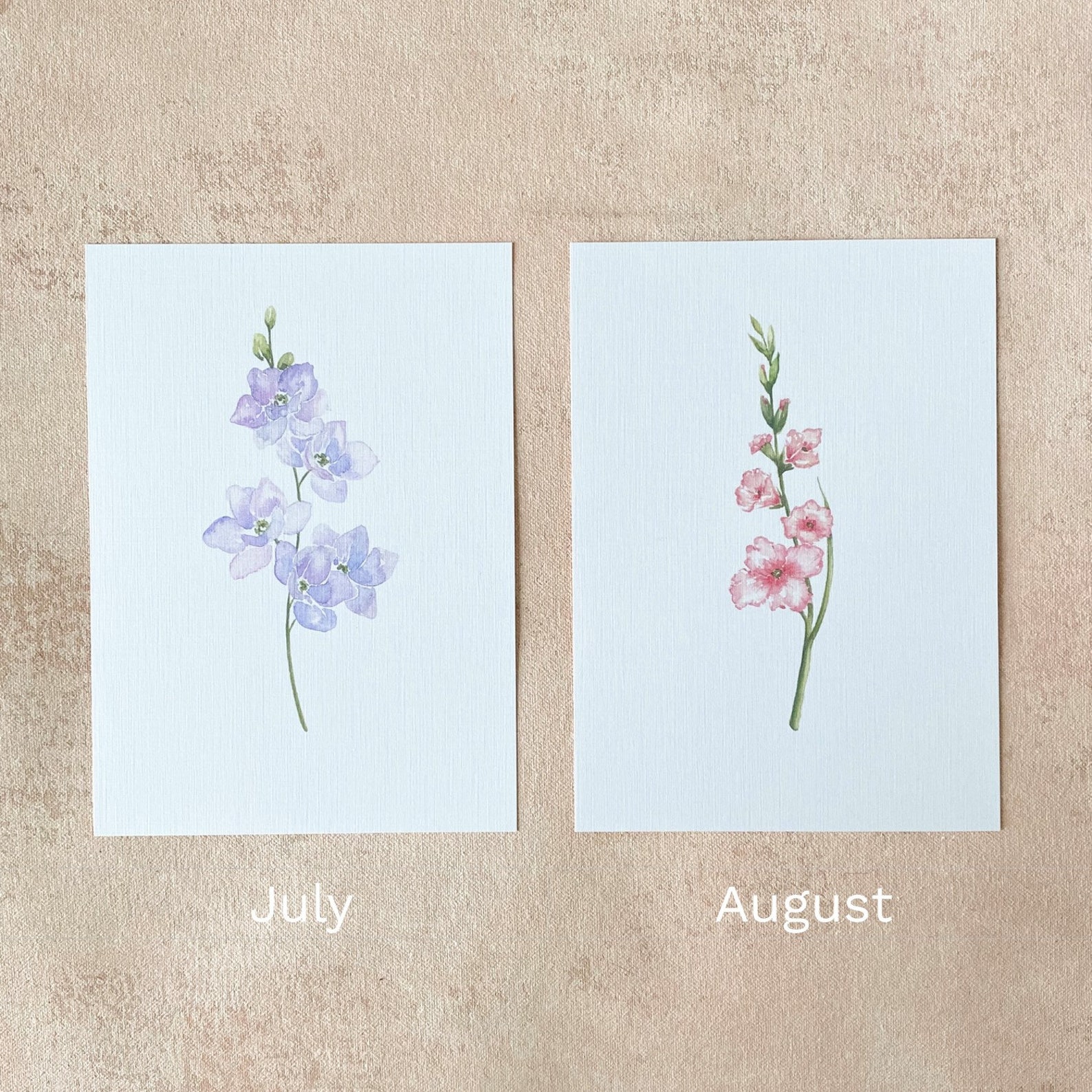 Watercolor Birth Month Flower Prints Floral Garden Collage - Etsy