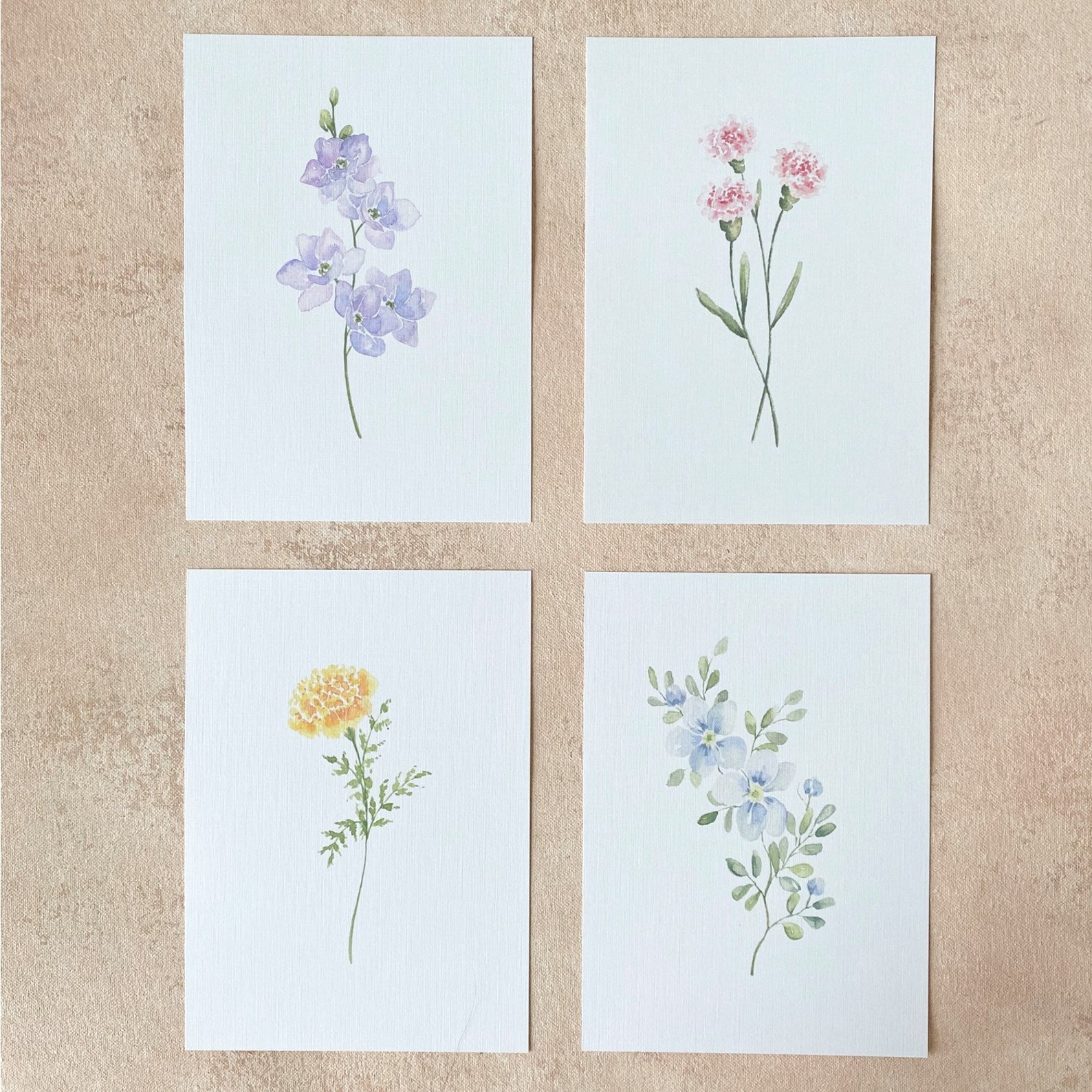 Watercolor Birth Month Flower Prints Floral Garden Collage - Etsy