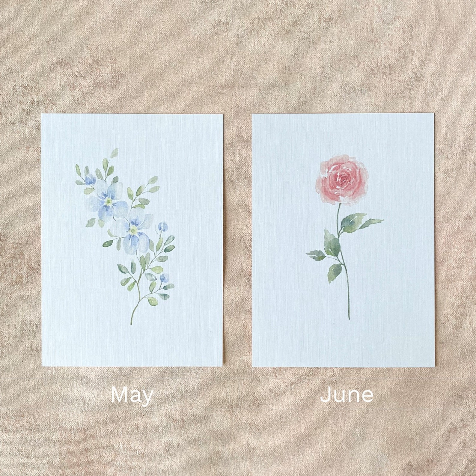 Watercolor Birth Month Flower Prints Floral Garden Collage - Etsy