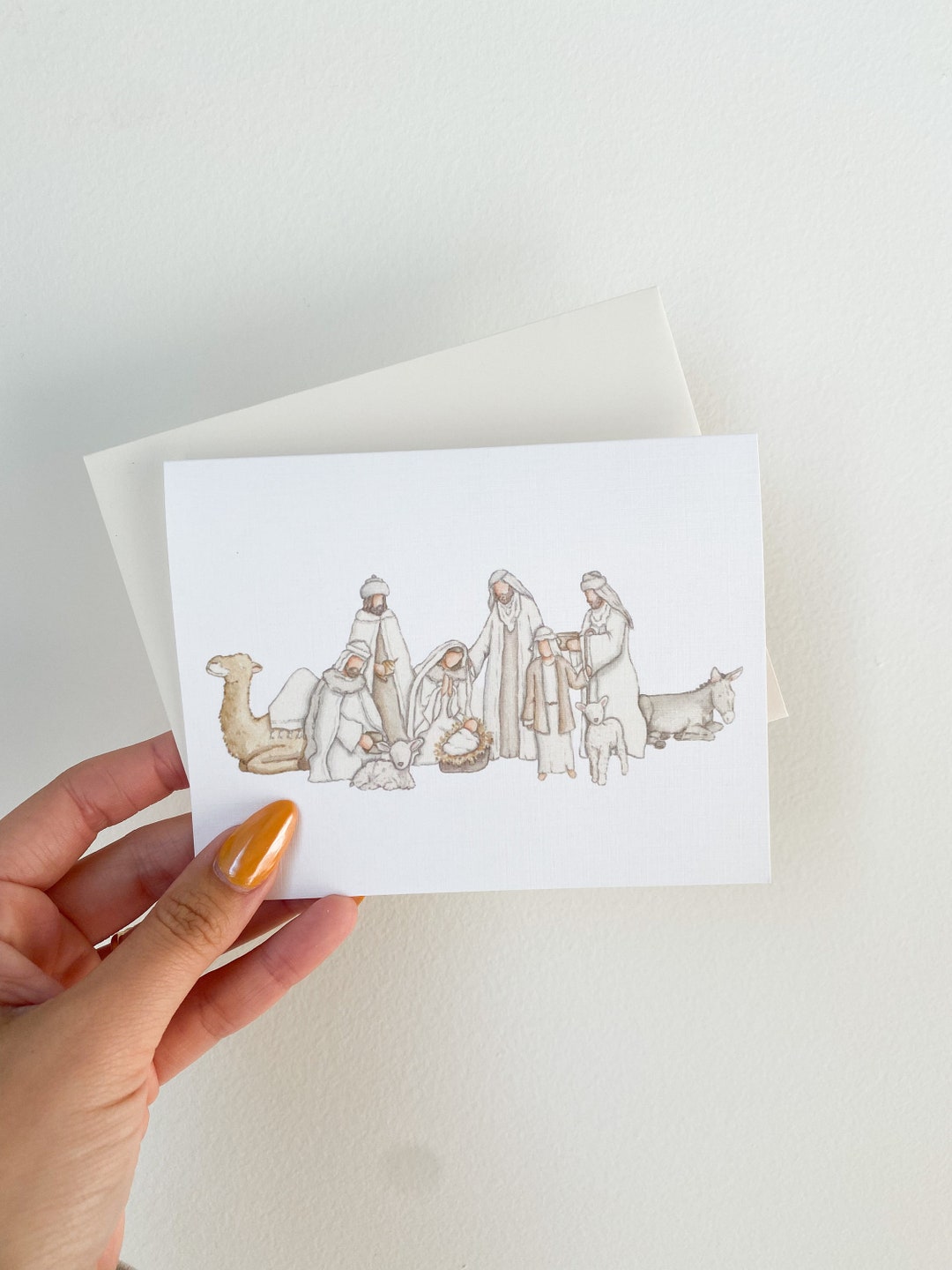 Nativity Cards Christmas Winter Holiday Jesus Christ Note Card Set of 5 ...