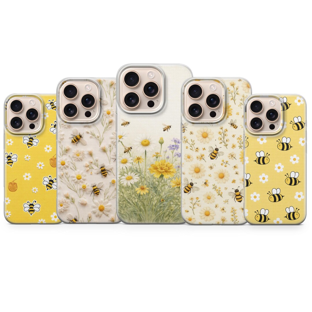 Honey Bee Phone Case Bumble Bee Cover for iPhone 17 Pro Max, 16e, 15 ...