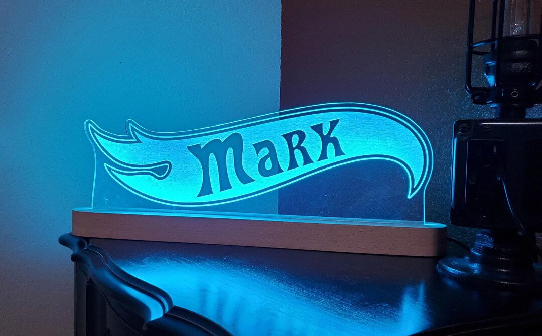 Personalized Hot Wheels Inspired Kid's Name LED Sign - Great for Night ...