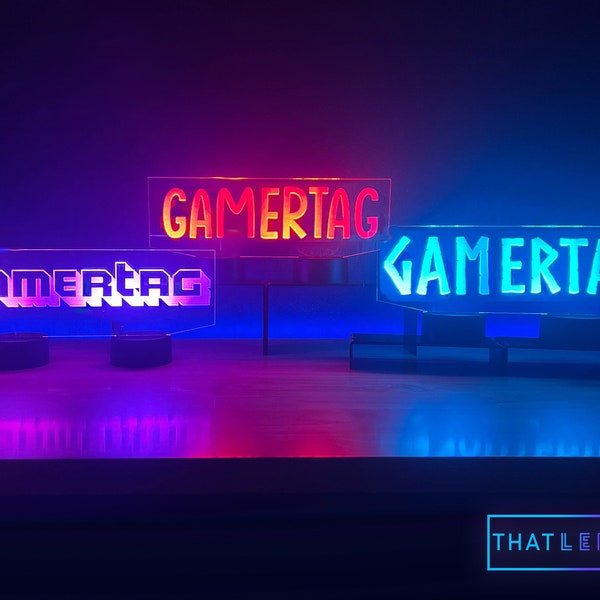 Neon Gamertag Sign - Etsy