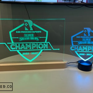 Custom Esports LED Trophy - Large Wood Base - for Gamers, Schools ...