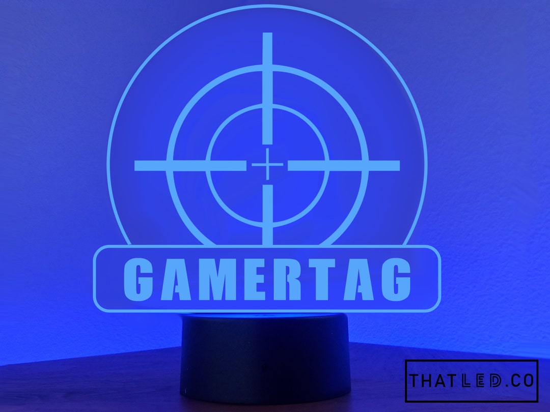 Crosshairs LED Sign W/ Custom Gamertag - Great Gift for Gamers and ...