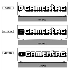 Large Custom Gamertag LED Sign With Awesome Wood Base - for Streamers ...
