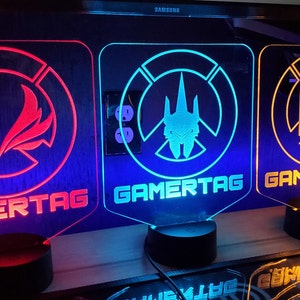 FPS Game Inspired Backlit LED W/ Custom Gamertag - Character Symbol or ...
