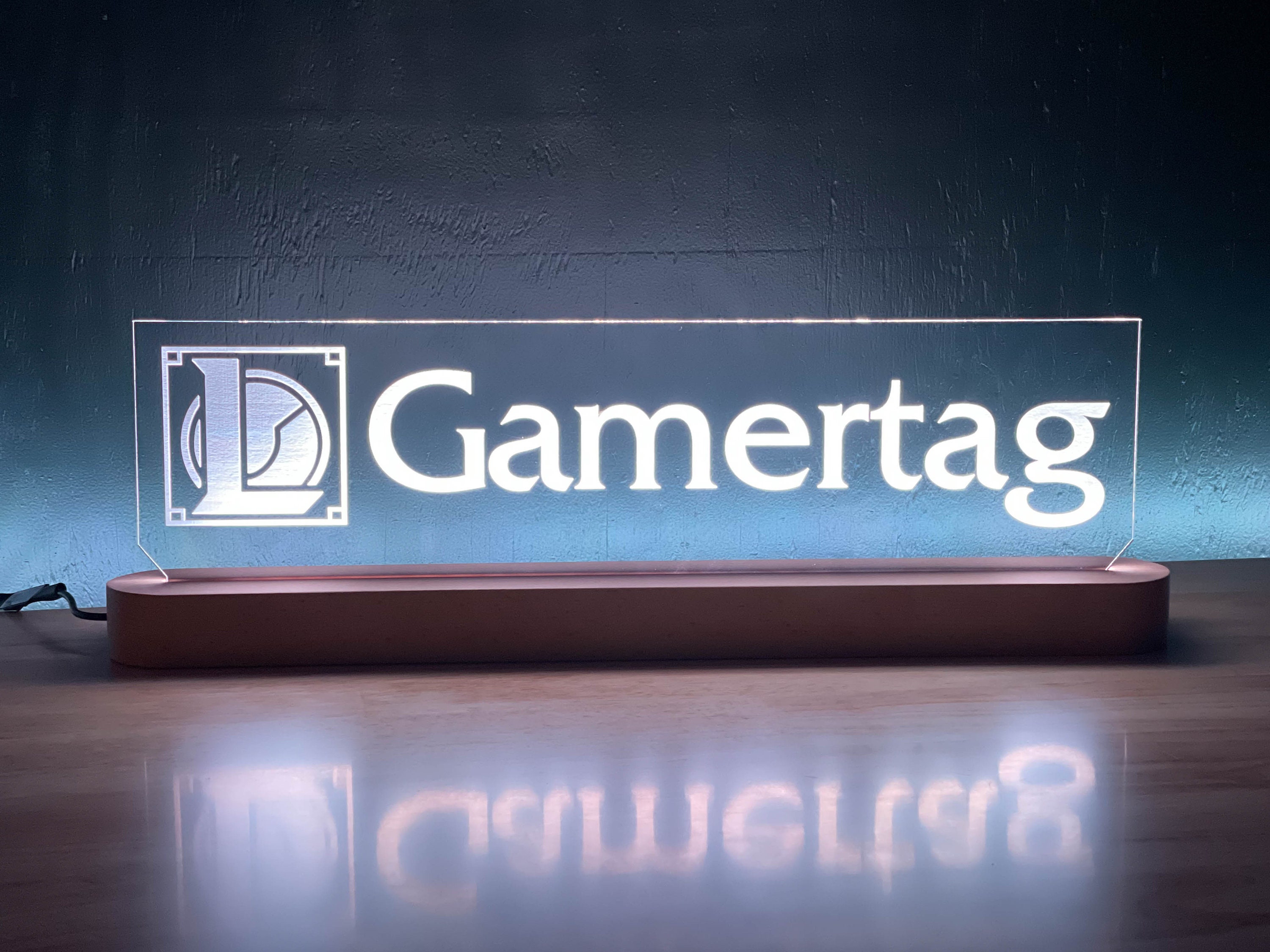 Large Custom MOBA Inspired Gamertag Sign With Awesome Wood - Etsy