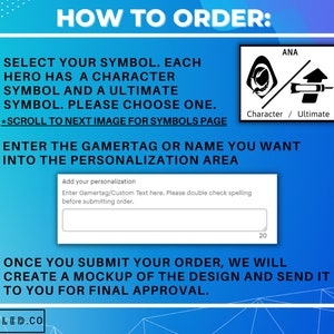 FPS Game Inspired Backlit LED W/ Custom Gamertag - Character Symbol or ...