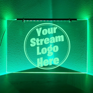 Custom Wall Hanging LED Sign With Engraved Acrylic Panel for Streamers ...