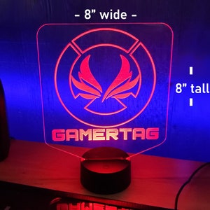 FPS Game Inspired Backlit LED W/ Custom Gamertag - Character Symbol or ...