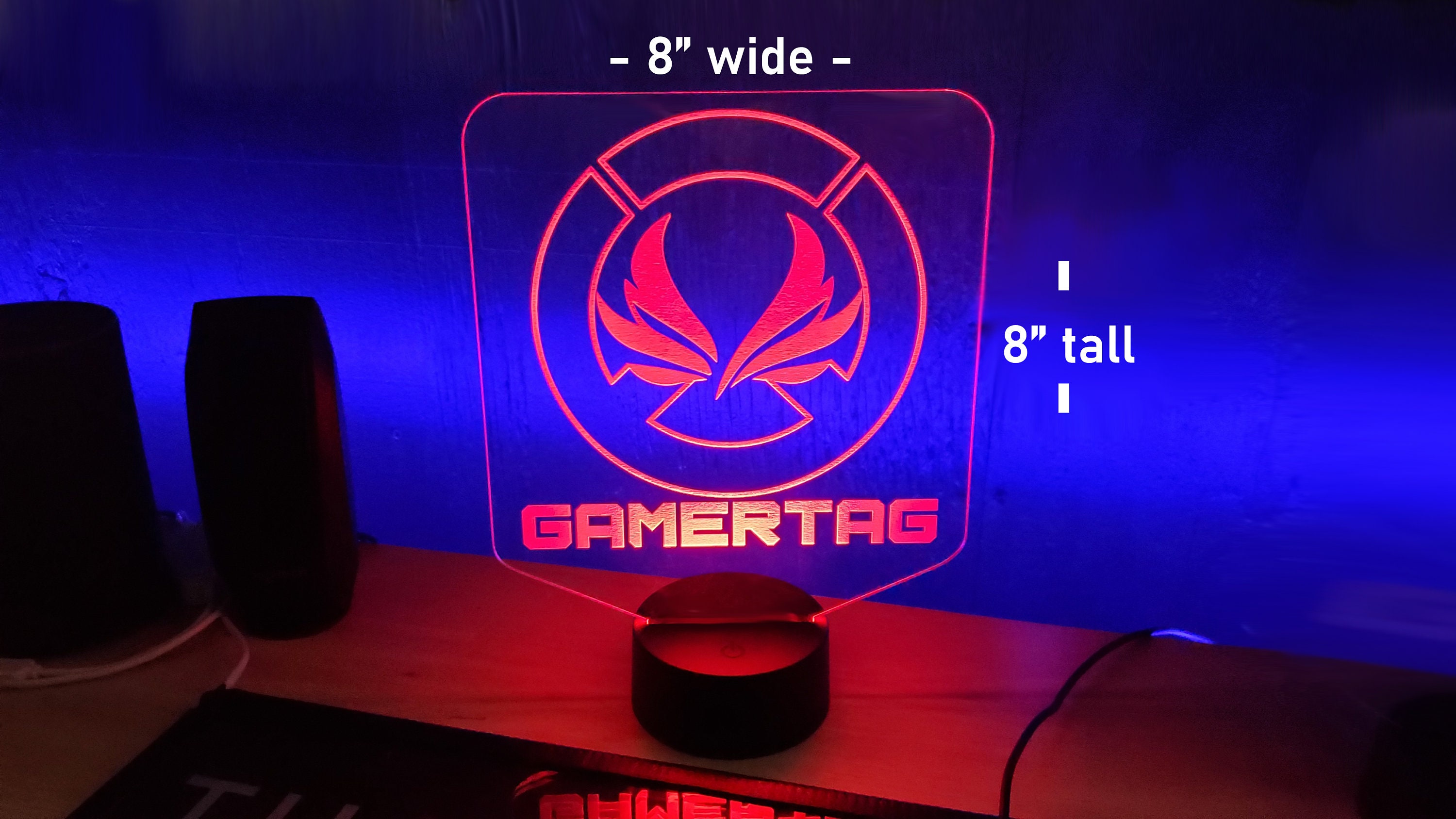 FPS Game Inspired Backlit LED w/ Custom Gamertag - Character Symbol or ...