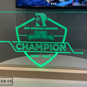 Custom Esports LED Trophy - Large Wood Base - for Gamers, Schools ...