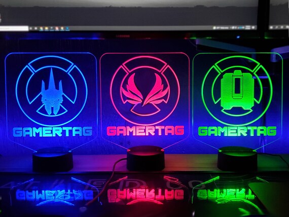 FPS Game Inspired Backlit LED W/ Custom Gamertag Character - Etsy