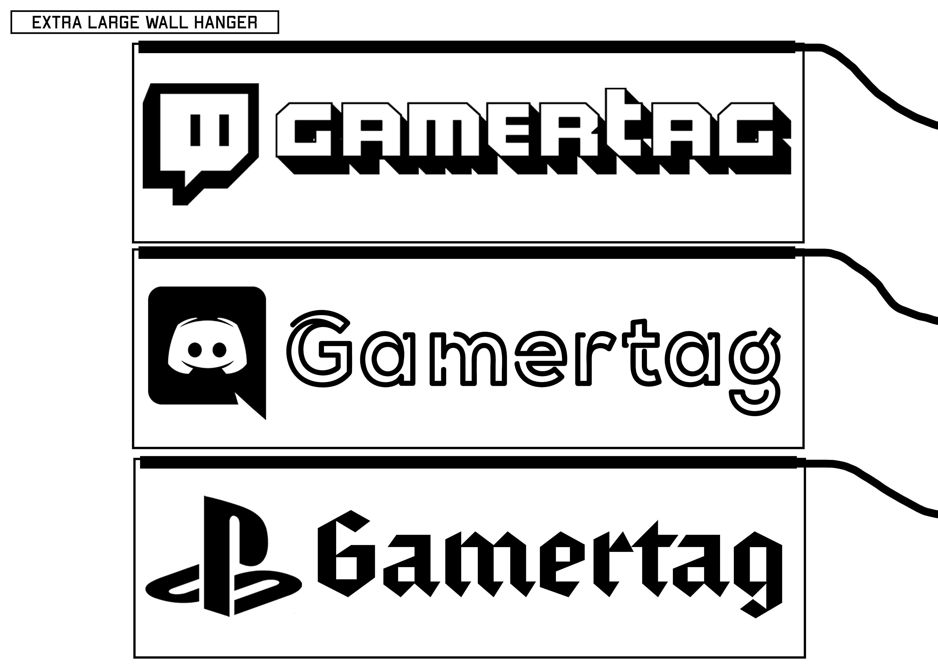 Extra Large Wall Hanging LED Sign With Custom Gamertag - Etsy