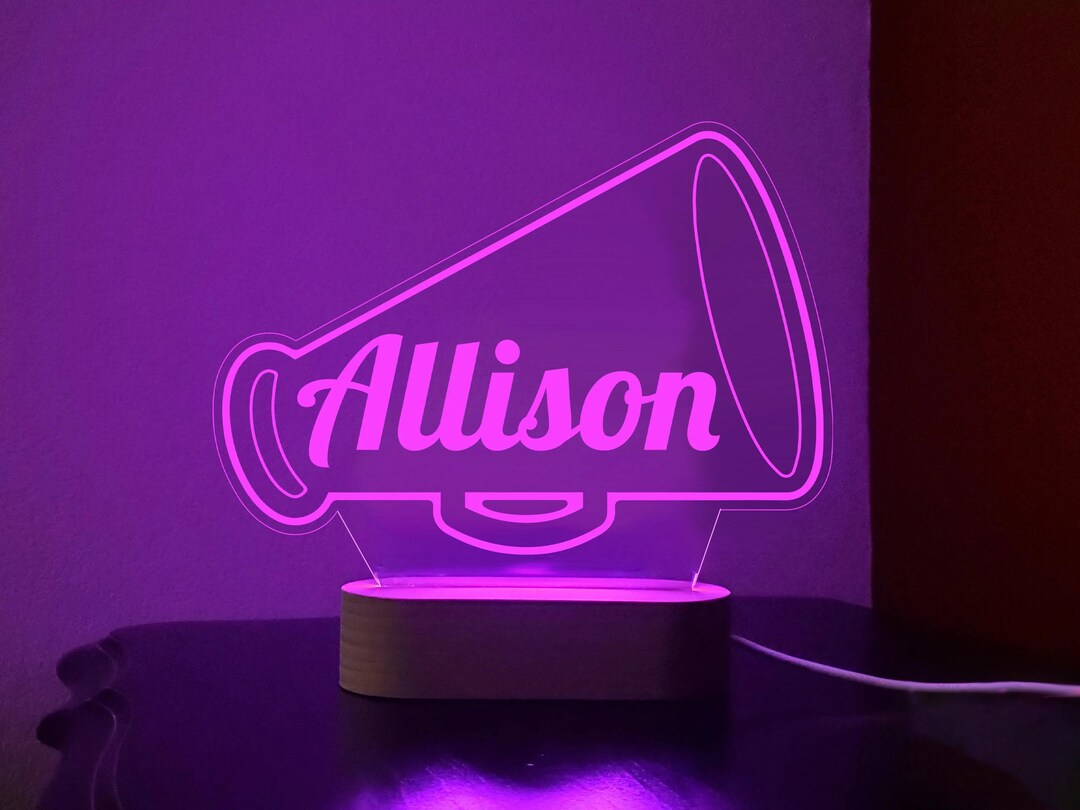 Personalized Cheer Megaphone With Name LED Sign - Great for Night ...