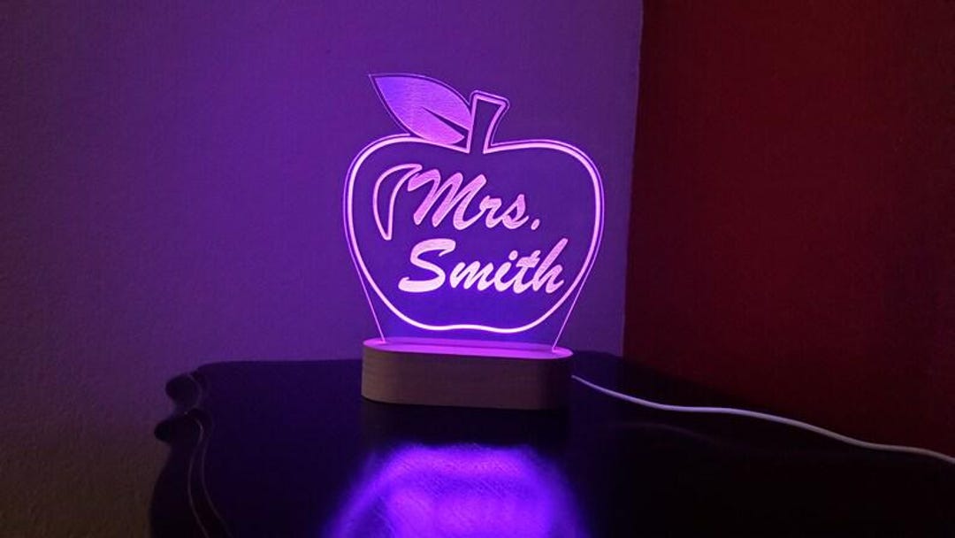 Custom Teacher Apple LED Sign – Personalized Classroom Decor - Etsy