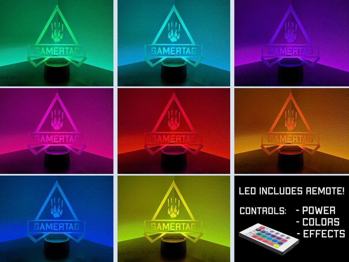 Battle Royal Inspired LED W/ Custom Gamertag Character - Etsy