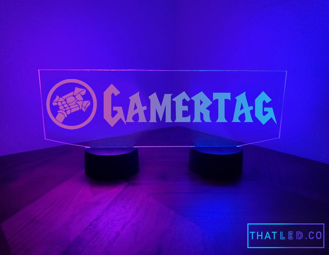 Custom MMORPG Inspired Dual Base LED With Gamertag - for Streamers and ...