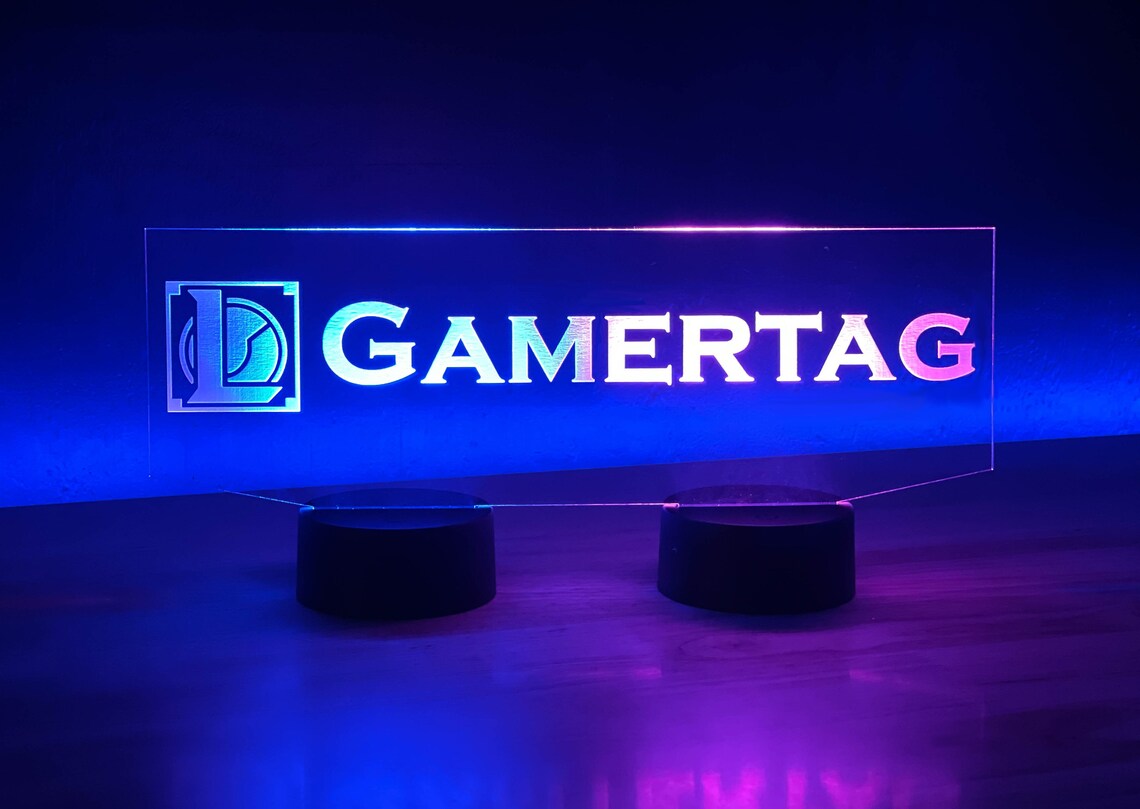 Custom Classic MOBA Inspired Dual Base LED With Gamertag for - Etsy