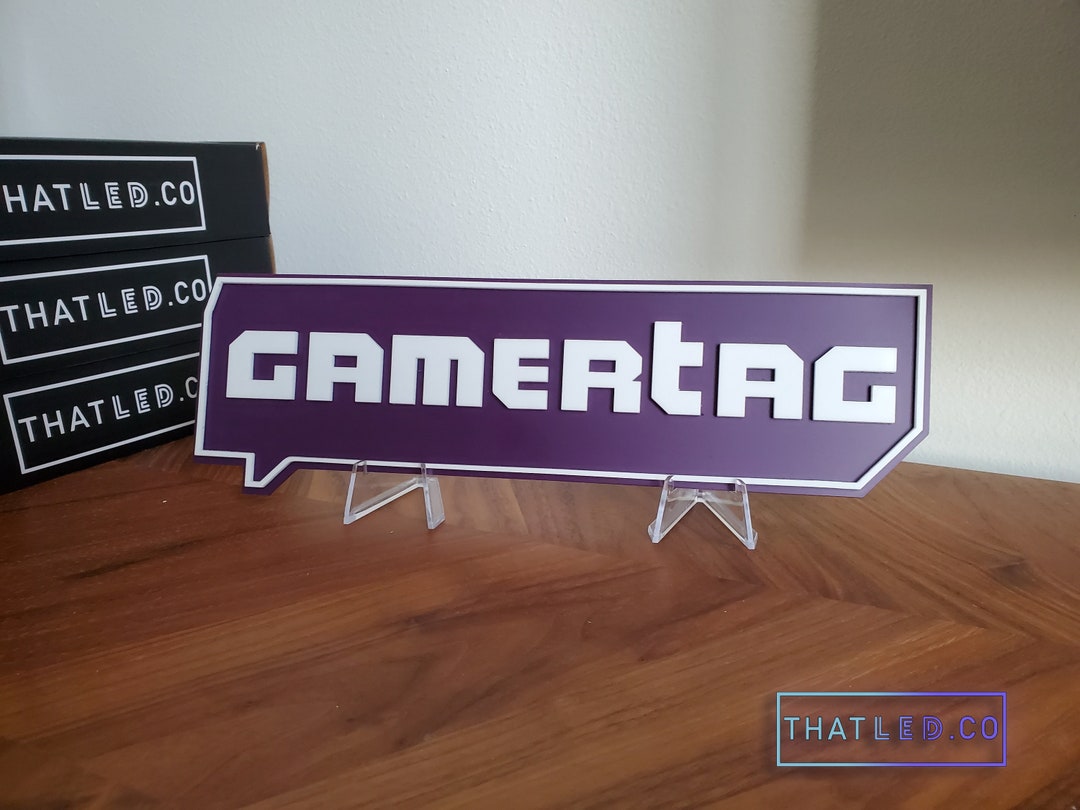 Custom Acrylic Gamertag Sign Amazing Gift for Gamers and Streamers Dual ...