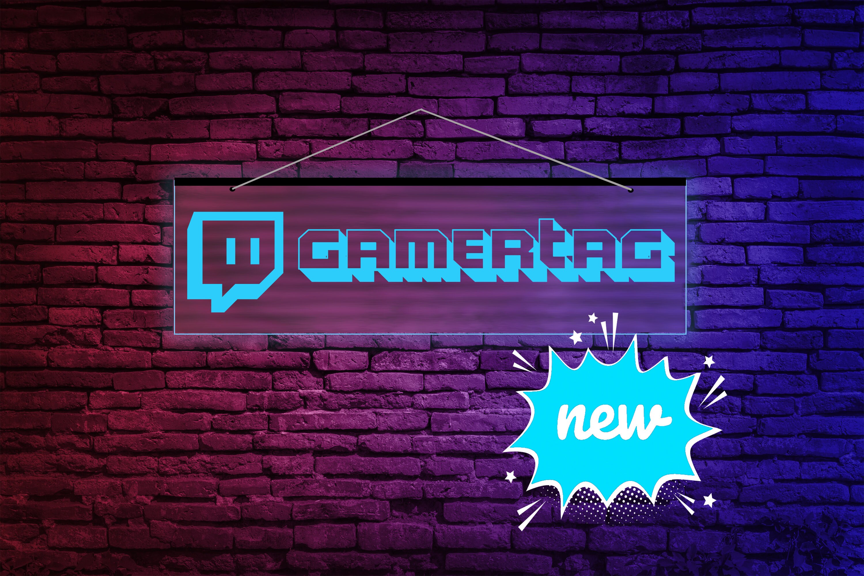 Extra Large Wall Hanging LED Sign With Custom Gamertag - Etsy