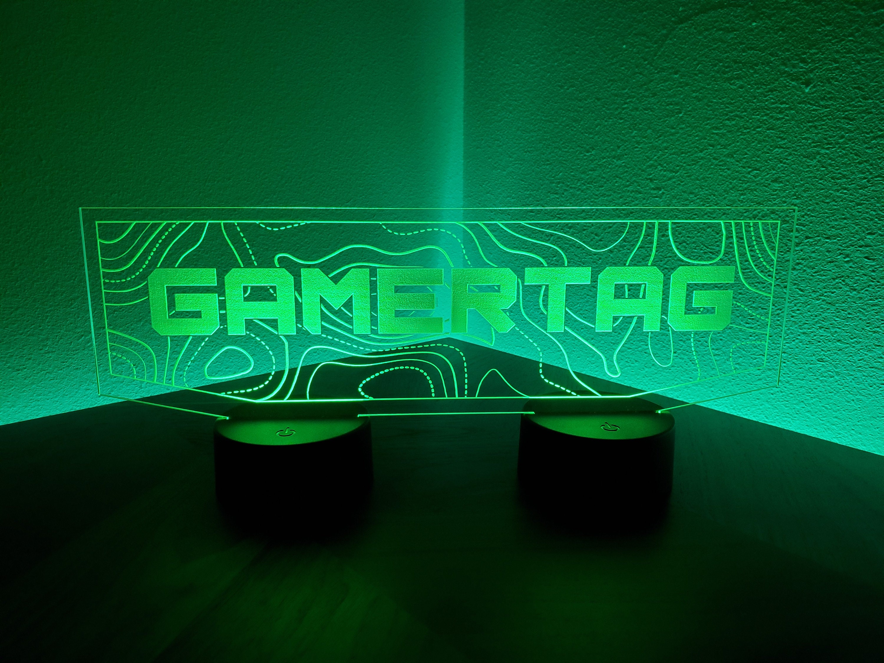Custom Gamertag Topography / Military / Camo Design Backlit - Etsy