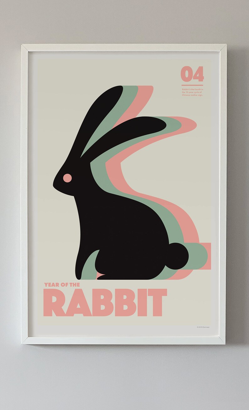 Chinese Zodiac Rabbit Print - Etsy
